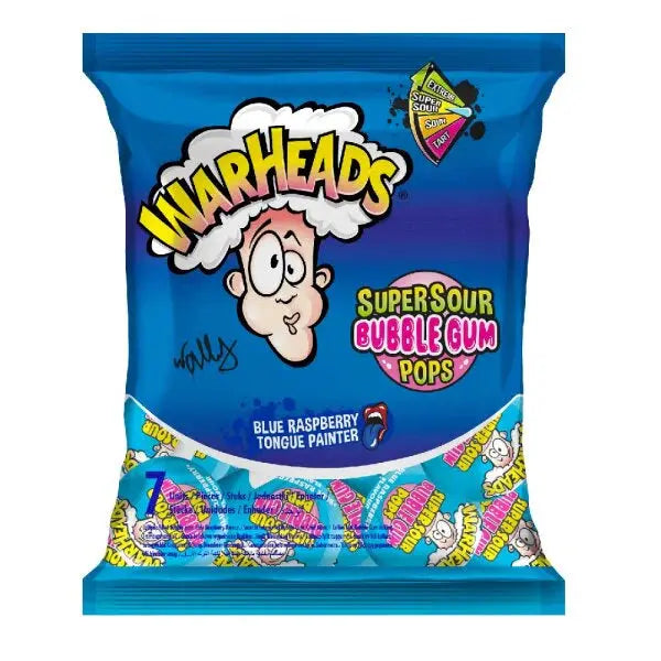 Warheads Super Sour Pops Blue Raspberry 105g - KingCans ⦁ Sweets
